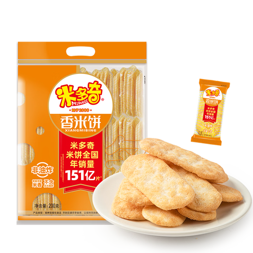 米多奇（MIDUOQI）雪饼/仙贝 米多奇 雪米饼香虾米饼膨化办公室休闲零食大礼包饼干小吃点心 香米饼200g【约30包】多少钱-聚超值