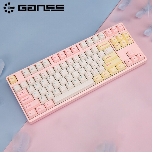 GANSS键盘 GANSS 迦斯 HS-87D 87键 蓝牙双模机械键盘 白桃 Cherry红轴 无光多少钱-聚超值