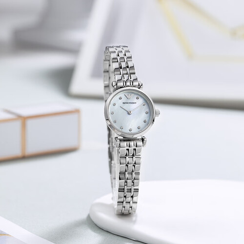 安普里奥·阿玛尼（Emporio Armani）欧美表 EMPORIO ARMANI 阿玛尼 满天星手表女 时尚镶钻简约贝母小表盘物 ...