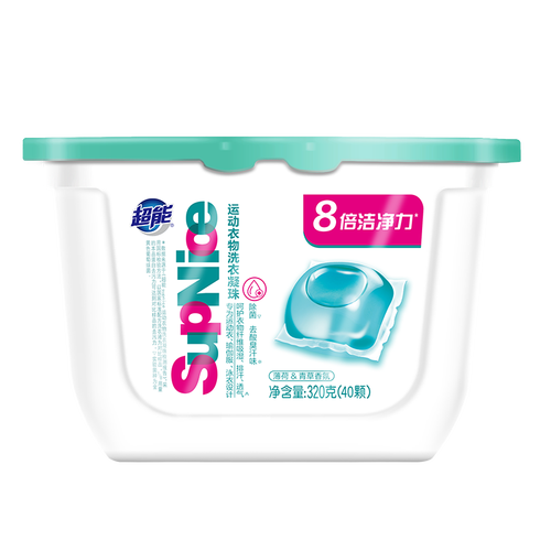 超能洗衣凝珠 超能 SupNice运动衣物洗衣凝珠 40颗 薄荷青草香氛多少钱-聚超值