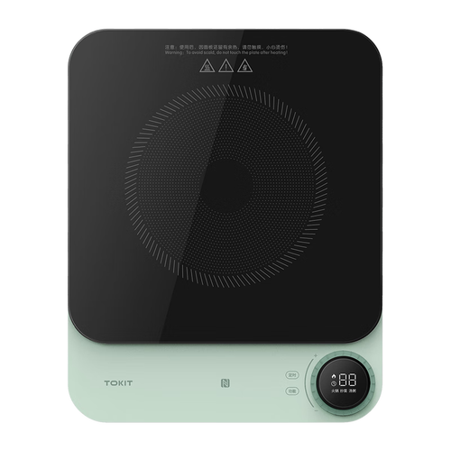 TOKIT【政府补贴】厨几超薄电磁炉家用小型电磁炉一套带锅触摸旋钮式99档精准控温绿色节能恒温均火 超薄电磁炉2.0【牛油果绿】 538元-聚超值
