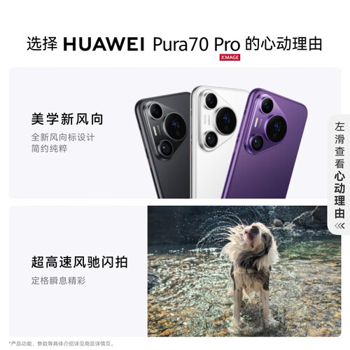 华为（HUAWEI）手机 HUAWEI Pura 70 Pro 雪域白 12GB+256GB 超高速风驰闪拍 超聚光微距长焦 华为P70智能 ...