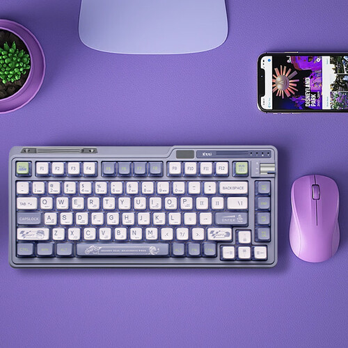 珂芝（KZZI）键盘 KZZI 珂芝 K75 RGB 82键 三模机械键盘 紫丁轴 骑士灰多少钱-聚超值