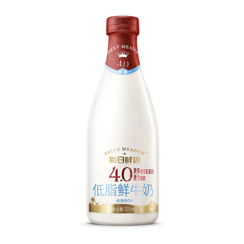 每日鲜语低温奶 SHINY MEADOW 每日鲜语 【王子奇推荐】4.0g蛋白质低脂鲜牛奶720ml鲜奶定期购 买3期赠3期多少钱-聚超值