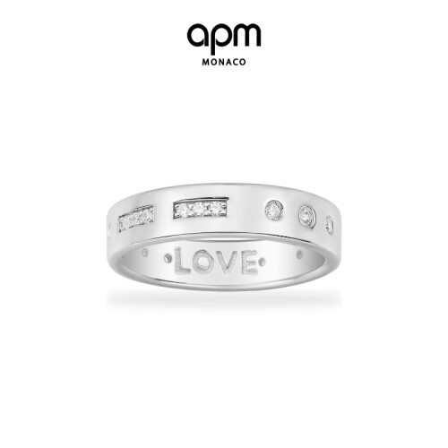 Apm Monaco戒指 Apm Monaco Valentine系列 A20448ox 女士love摩斯密码925银戒指 银白色 50码多少