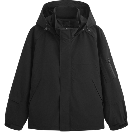 GXG男士夹克 GXG男装 黑色时尚休闲连帽夹克 24年春季新品GFX12100931 黑色 S多少钱-聚超值