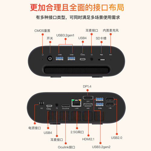 FEVM FA880 PRO AMD Ryzen锐龙R7 8845HS迷你主机带Oculink独显扩展微型游戏MINI AI PC电脑 ...