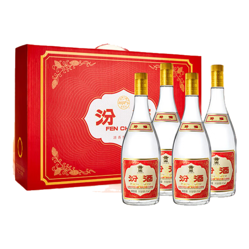汾酒白酒 汾酒 黄盖玻汾将军汾清香型白酒55度950ml*4瓶礼盒装随机发货多少钱-聚超值