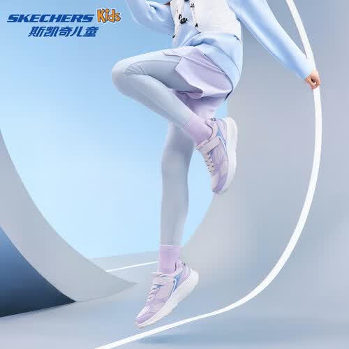 斯凯奇（Skechers）儿童跑步鞋 Skechers斯凯奇儿童防滑耐磨休闲运动鞋女童低帮魔术贴运动鞋303963L 薰衣草色/LAV 27. ...
