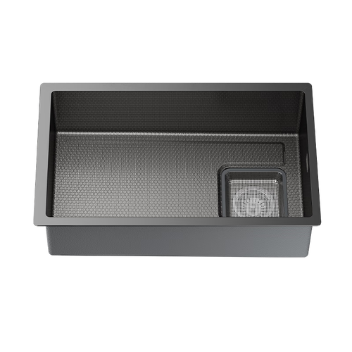 九牧（JOMOO）普通水槽 九牧（JOMOO）蜂窝枪灰抗刮抗菌窄边水槽大单槽厨房洗菜盆70*43抽拉龙头02379多少钱-聚超值