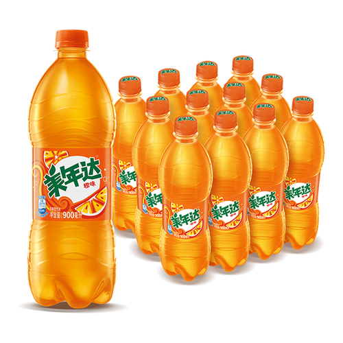 百事可乐饮料 pepsi 百事 可乐美年达 Mirinda 橙味 汽水碳酸饮料 900ml*12瓶 整箱装多少钱-聚超值
