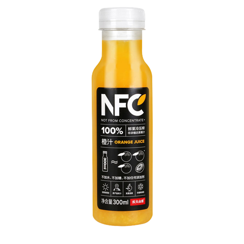 农夫山泉果蔬汁/饮料 NONGFU SPRING 农夫山泉 NFC果汁橙汁300ml*10瓶礼盒装多少钱-聚超值